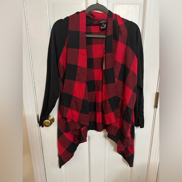 torrid | Sweaters | Torrid Red And Black Plaid Cardigan | Poshmark